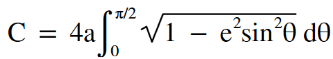 a = semi major axis of the ellipse